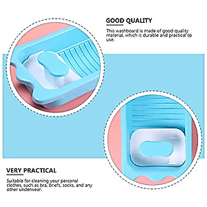 Cabilock Plastic Washboard Basin Non- Slip Washing Washboard Plastic Home Laundry Washboard Mini Washboard for Kids Shirts