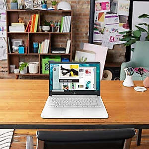 HP Latest Stream 14" HD Laptop, Intel Celeron Processor, 8GB Memory, 64GB eMMC Storage, Fast Charge, HDMI, Up to 11 Hours Long Battery Life, Office 365 1-Year, Win 11 S, Microfiber Bundle, White