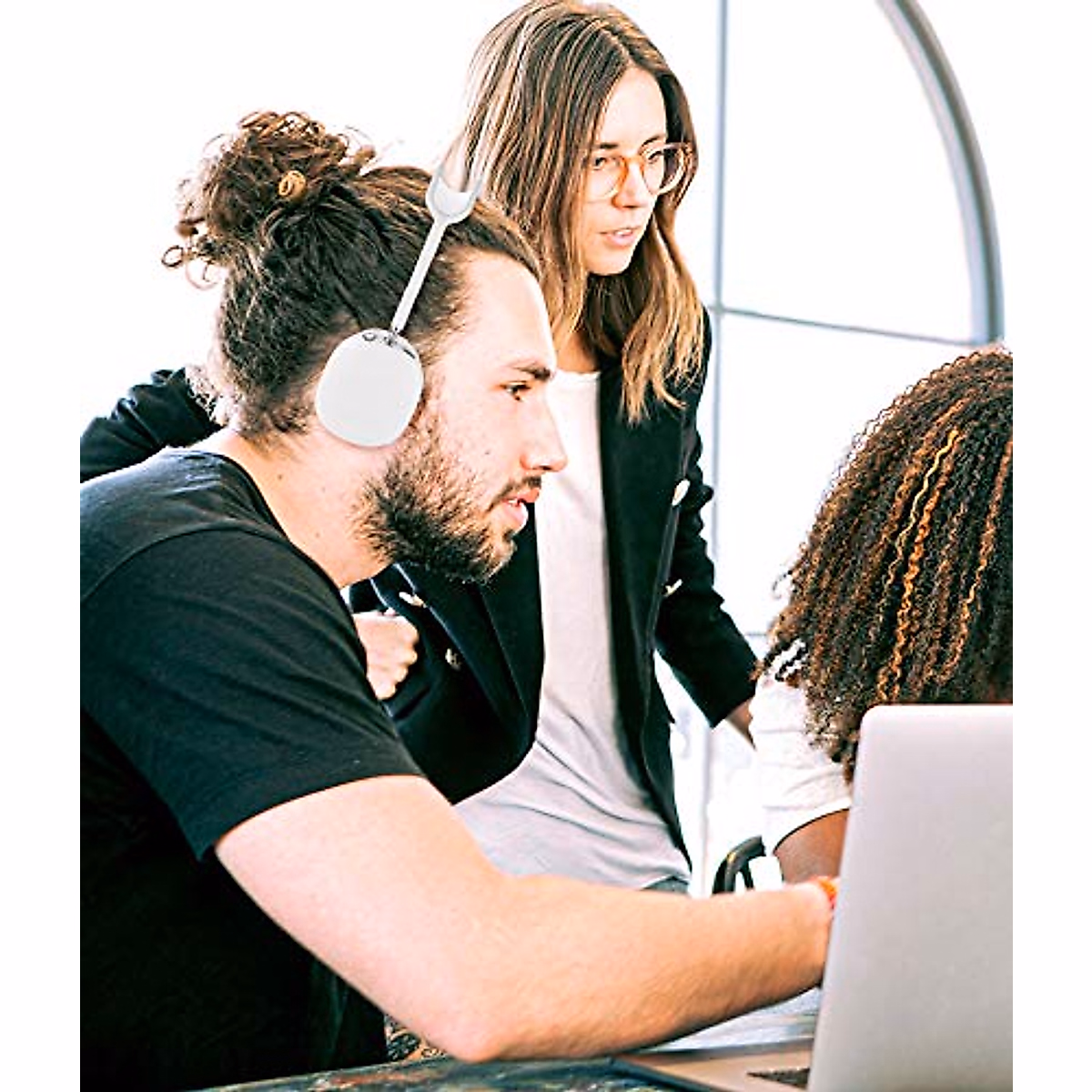 FitTurn Earpads Cover Case Compatible with AirPod Max Wireless Headphone, Silicone Anti-Scratch Protective Case for AirPod Max, Earcup Protectors Enrich Color & Prevent Earphones from Bumping (White)