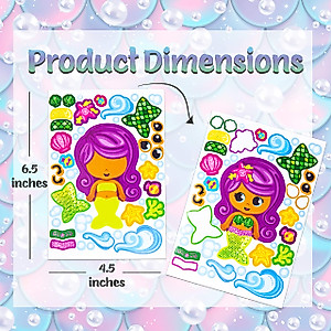 24 Make A Sea Sticker Sheets - Stickers of All Your Kids Favorite Sea Life - Fun Craft Project for Children - Perfect Birthday Party Favors for Mermaid & Under The Sea Themed Parties