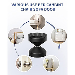 TOPHOME 2PCS Adjustable Bed Frame Anti-Shake Tool Adjustable Threaded Headboard Stoppers Fixer Antishake Telescopic Support Stabilizer for Room Wall, Beds, Cabinets, Sofa(42-47mm,Black)