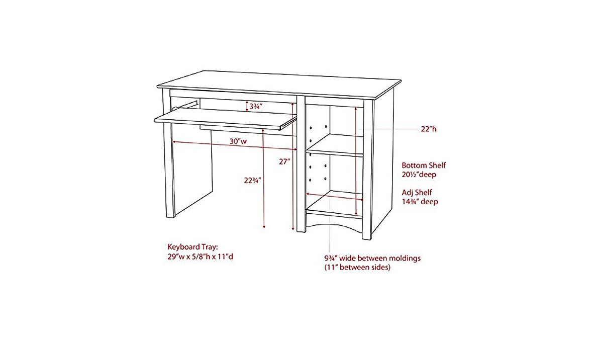 PREPAC Black Computer Desk — Space-Saving Office Solution