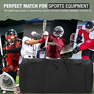 Jetstream Heavy Duty Hockey Bag | Multi Pocket Travel Duffel Bag | Large Sports Gym bag with Water Repellency | Foldable Luggage Bag with Padded Handles For Camping (36 Inch, Black)