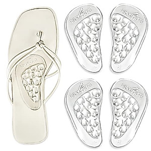 Skyfoot Arch Support Shoe Inserts, Massage Gel Arch Pads, Adhesive Arch Insoles for Flat Feet, High Arch, Plantar Fasciitis, Arch Pain Relief, Foot Pressure Relieve (Crystal)