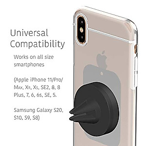 TALK WORKS Vehicle Air Vent Magnetic Car Mount Cell Phone Holder Compatible w/ iPhone 13/Pro/Pro Max, 14/Plus/Pro/Pro Max, 11/Pro/Max, XR, XS/Max, X, 8, 7, 6, SE, Android for Samsung Galaxy (Black)