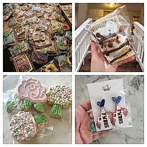 FUNNYARD Self Adhesive Bag 200 PCS 3 x 5 Inch Clear Resealable Cellophane Bags Party Favor Bags Self Sealing Treat Bags for Cookie Bakery Soap (3x5 inch)