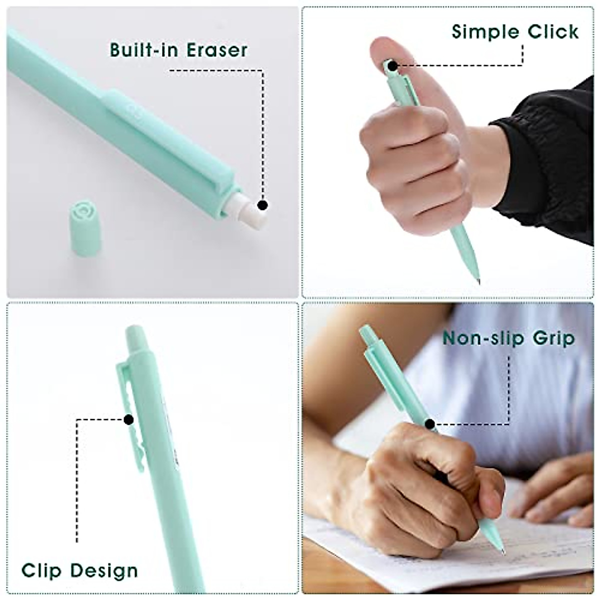 TIESOME 6PCS Pastel Mechanical Pencil Set, Cute Mechanical Pencils 0.5 mm Aesthetic Artist Pencil Set Retractable Pencil Colored Mechanical Pencils for Drawing & Writing for School or Office Supplies