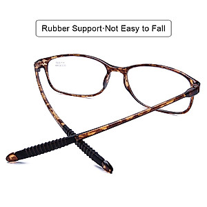 DOOViC Computer Reading Glasses 4 Pack Blue Light Blocking Glasses Anti Eyestrain Flexible Lightweight Readers for Women Men 2.25 Strength