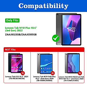 XIWMIX Lenovo Tab M10 Plus Backlit Keyboard Case 10.6 Inch 3rd Gen 2022, Slim Case Lightweight Smart Tablet Cover with Magnetically Detachable Wireless Bluetooth Keyboard for Lenovo Tab M10 Plus 10.6"