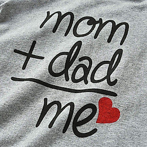 Derouetkia Baby Boys Girls Romper Letter Mom Plus Dad Equal Me Jumpsuit (0-3 Months) Gray