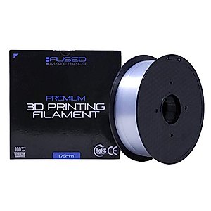 Fused Materials Transparent PC+ 3D Printer Filament - 1kg Spool, 1.75mm, Dimensional Accuracy +/- 0.03 mm, (Trans PC Plus)