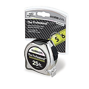Komelon 425IEHV 10 Pack 25ft. x 1in. The Professional Tape Measure, Chrome