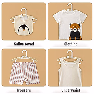 Baby Hangers for Closet Nursery Clothes, Pack of 20 Extendable Laundry Hanger for Newborn Clothing, with Space Saving Hooks & a Hanger Organizer, Adjustable Children Coat Hanger, Yellow