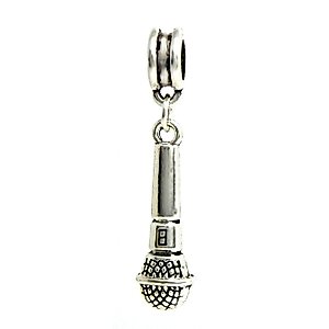 Dangle Microphone Charm Bead for Charms Bracelets