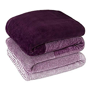 PAVILIA Flannel Fleece Ombre Throw Blanket for Couch | Soft Cozy Microfiber Couch Gradient Accent Blanket | Warm Lightweight Blanket for Sofa Chair Bed | All Season 50x60 Inches Purple Lavender
