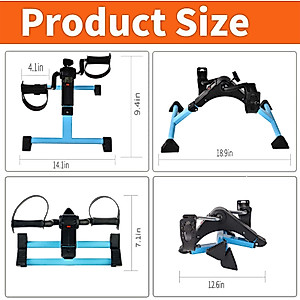 IPKIG Under Desk Bike Pedal Exerciser for Arm/Leg Fitness Folding Mini Exercise Bike Portable Home Desk Cycle (Blue)