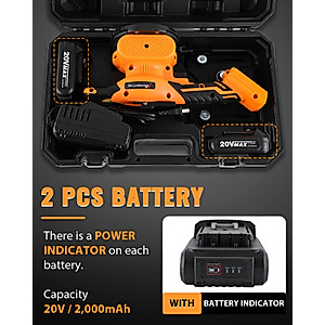 Mxmoonfree Tile Tools for Installation Tile Vibration Machine Vibrator Adsorption Lock Design with Drill Hole Guide, Suction Cup, Storage Case, 2 Pcs Battery 20V for Floor Wall Tiles