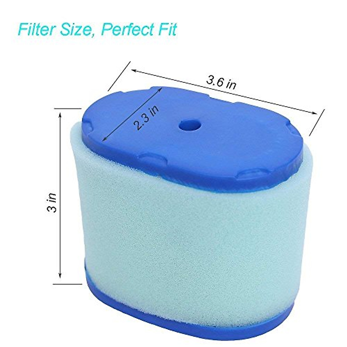 HEYZLASS 2Pack 697029 Oval Air Filter, Compatible with Briggs Stratton 4207 5059 498596S OEM Air Cleaner, Lawn Mower Extend Life Series Air Filter and More, Plus 273356S Pre Filter