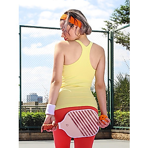 ATTRACO Womens Racerback Tank Top Tight Fit Ribbed Workout Sports Bra Tops Light Yellow