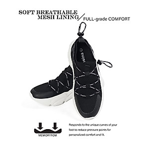 Hasina Women's Running Shoes Slip On Tennis Walking Sneakers Lightweight Breathable Mesh Upper Workout Casual Sports Shoes （White/Black,8.5）