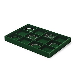 Papten Jewelry Display Tray Velvet 12 Grid Stackable Jewelry Trays Showcase for Bracelet Bangle Watch Earring Ring