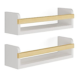 Wallniture Florida Floating Shelves for Kids Room Decor, Kids Bookshelf, Nursery Decor Wood Shelf for Wall Set of 2, White