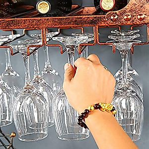 Wine Racks Metal Iron Wine Rack Upside Down Glass Holder Insert Glass Frame Hanging Wine Rack Wine Rack Creative Tall Cup Holder Glassware Rack (Size : L120*W35cm)