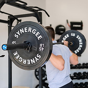 Synergee Bumper Plates – Durable Olympic Weight Plates, Low-Bounce Rubber for Strength Training, Powerlifting, and Functional Workouts.