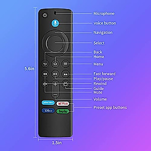 Replacement Voice Remote L5B83G (3rd GEN) fit for Fire TV Stick (2nd Gen, 3rd Gen, Lite, 4K), Fire TV Cube (1st Gen & 2nd Gen), and Fire TV (3rd Gen, Pendant Design)