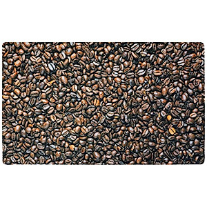Drymate Coffee Maker Mat, (Coffee Station Bar Accessory) Protects Kitchen Countertops From Spills, Stains & Scratches - Absorbent/Waterproof/Machine Washable (USA Made) (12” x 20”) (Coffee Beans)
