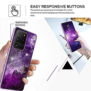 BENTOBEN Samsung Galaxy S20 Ultra Case, Slim Fit Glow in The Dark Shockproof Drop Protective Hybrid Hard PC Soft TPU Bumper Cover for 2020 Samsung Galaxy S20 Ultra 5G 6.9 Inch, Purple Nebula