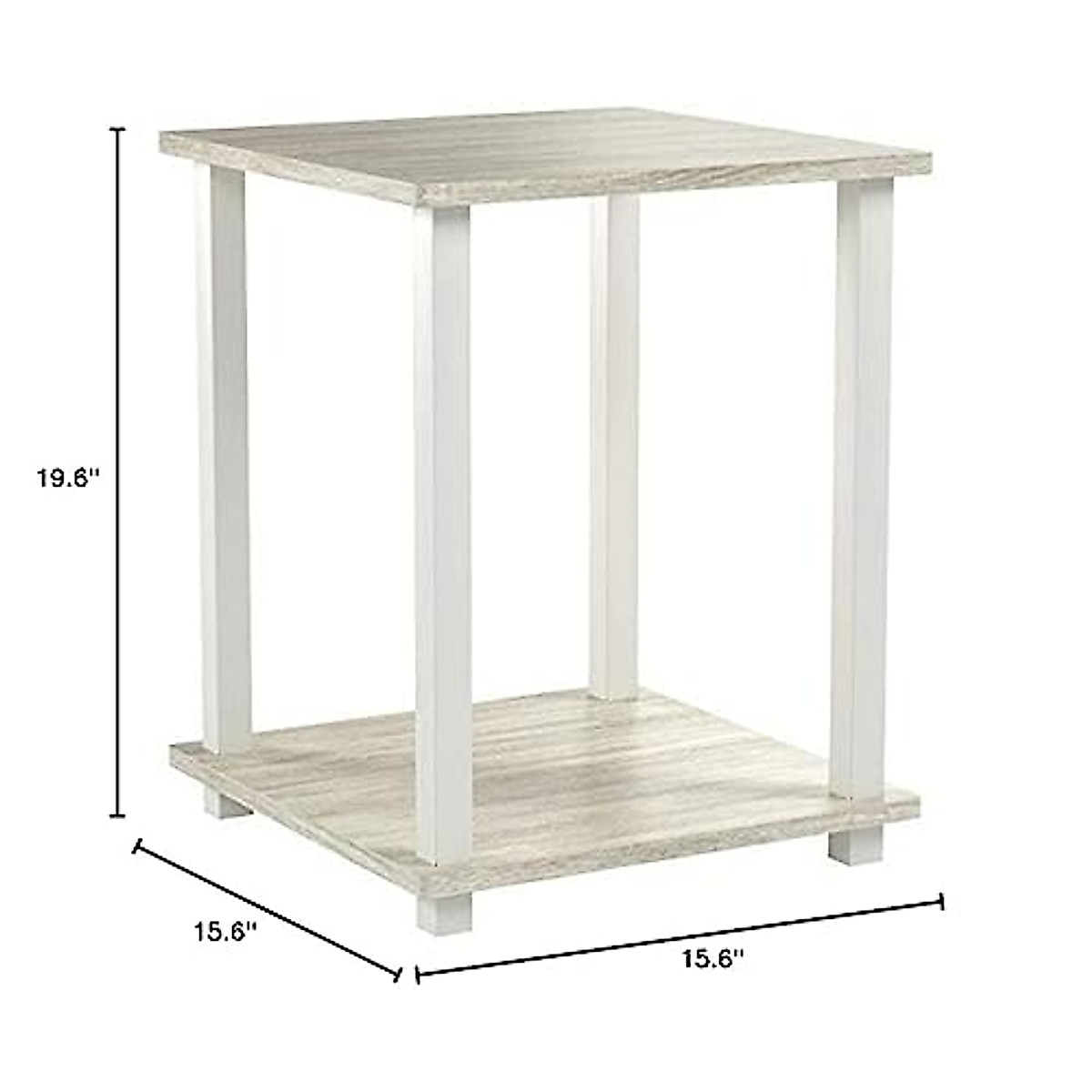 Furinno Simplistic Set of 2 End Table, Sonoma Oak/White