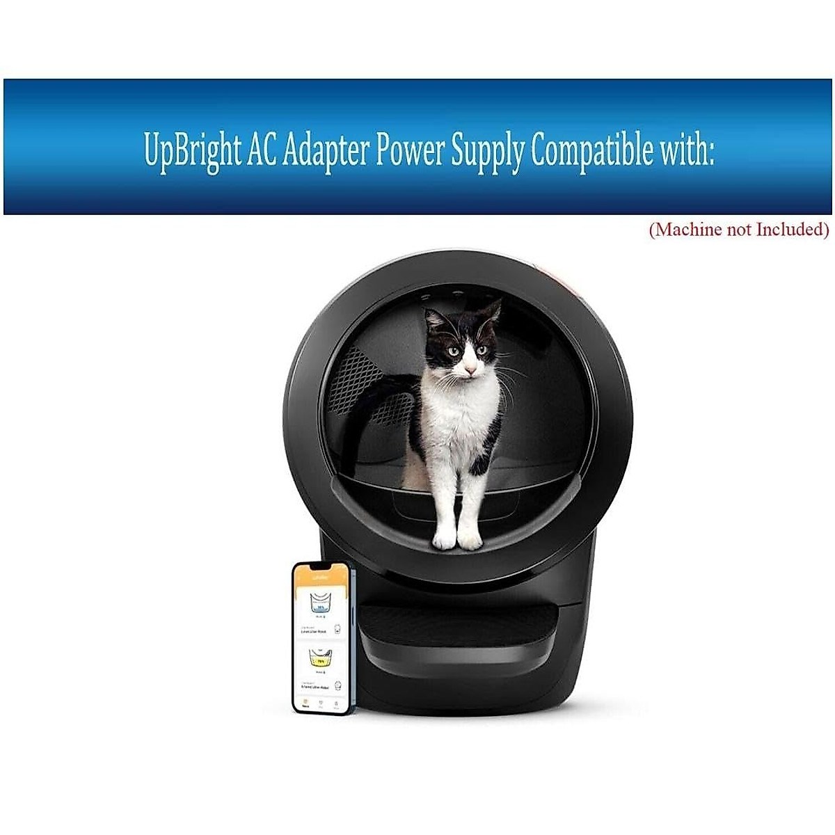 UpBright 15V AC/DC Adapter Compatible with Whisker Litter Robot 4 Open Air Connect LR4-PS-US LR4 LR4-PS Self Cleaning Cat Litter Box CW1502000RE PUR-2030 15VDC 2A 30W Power Supply Cord Battery Charger