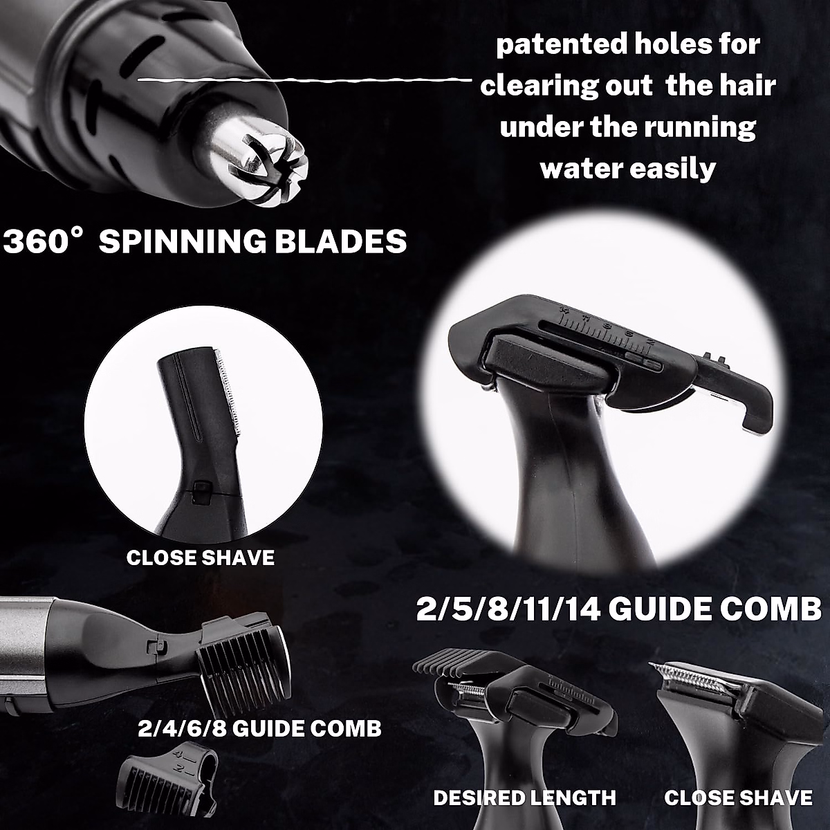 URBANER Beard Trimmer for Men, Waterproof Grooming Kit, Portable Nose and Ear Hair Clippers, 6 Pieces Set, Battery Included, Mustache Trimmer Gift for Men, MB-980