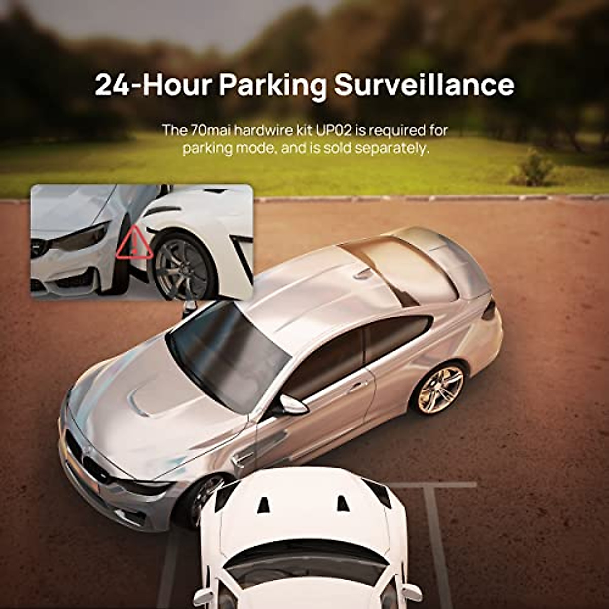 70mai True 4K Dash Cam A800S with Sony IMX415, Front and Rear, Built in GPS, Super Night Vision, 3'' IPS LCD, Parking Mode, ADAS, Loop Recording, iOS/Android App Control