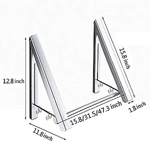 Luckystar Folding Stainless Steel Wall-Mounted Retractable Drying Rack, Aluminum and Silver Folding Drying Rack, Household Storage Box,Easy to Install