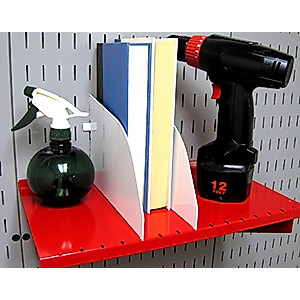 Wall Control Pegboard Shelf Divider for 9in Deep Pegboard Shelf Assembly for use with Wall Control Pegboard and Slotted Tool Board – White