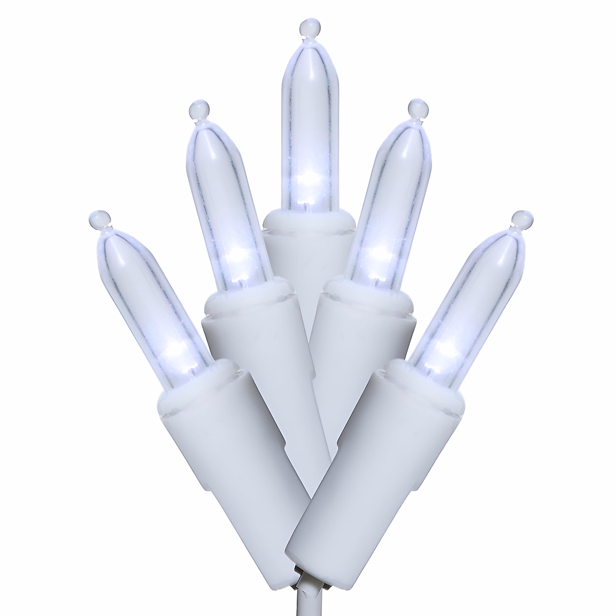 LUCKY SHINE 150 LED Cool White Christmas Lights, UL 50 FT White Wire Decorative Lighting String, for Indoor and Outdoor Party, Garden, Patio.