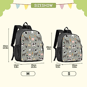 Blueangle Farm Animals Pattern Print Waterproof Backpack - Lightweight Backpack Boys Girl 2-6 Year School Bag