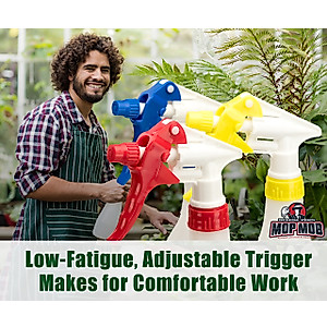 Mop Mob Leak-Free Chemical Resistant Spray Head and 32 oz Bottle 5 Pack Heavy-Duty Industrial Sprayer With Low-Fatigue Trigger and Nozzle for Auto/Car Detailing, Window Cleaning and Janitorial Supply