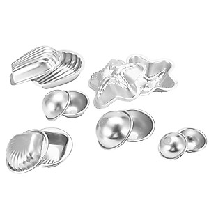DIY Molds Aluminium, Metal Bath Bomb Molds, DIY Bath Bomb Mold Kit, DIY Bathtub Bomb Molds with Sea Creature Shapes, Soap Molds, Cake Molds, Candle Molds for Fizzy Bombs(3)