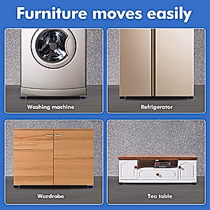 Adjustable Extendable Appliance Roller Stand Mobile Trolley Base with Telescopic Heavy Duty Furniture Dolly Stand Washing Machine Base for Refrigerators Dryers Dishwashers Other Heavy Object (Grey)