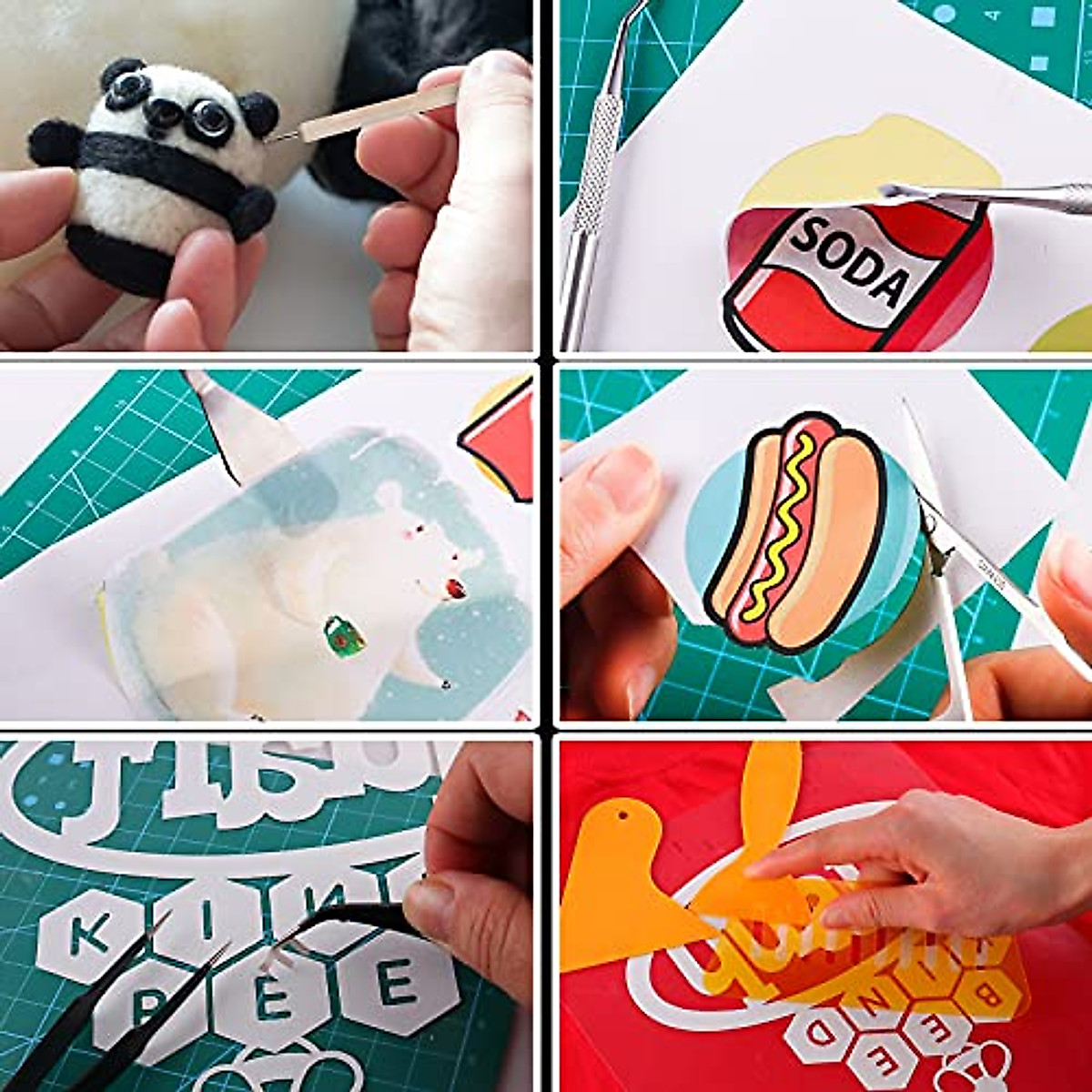 33pcs Vinyl Weeding Tools with T-Shirt Ruler Guide ,Craft Tools Set for DIY Heat Transfer Printing, Weeding Vinyl,Silhouettes,Scrapbooking,Lettering, Cutting, Splicing.