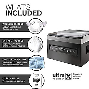 Avid Armor Chamber Vacuum Sealer USVX Ultra Series, Automatic Press and Go Vacuum and Seal Settings, Kitchen Friendly Black Color, Perfect for Liquid-Rich Foods, Meats, Fish, Pickling, Infusions