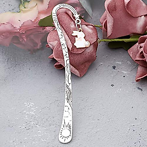 WSNANG Bunny Rabbit Gift Rabbit Bookmark Rabbit Lover Gift Cute Animal Jewelry Gift for Kids Adults Bookworms (Rabbit Bookmark)