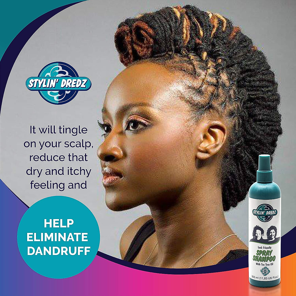 Stylin Dredz Spray Shampoo - Dreadlock Shampoo - Residue Free with Tea Tree Oil - 350 ml Single