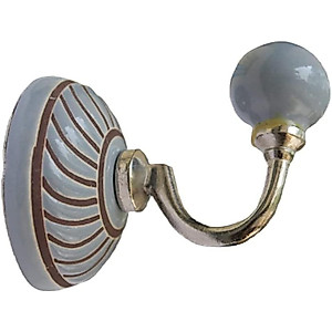 PARIJAT HANDICRAFT Hand Painted Multi Colored Ceramic Wall Hook Hanger Key Holder hat Clothes hangings Bathroom Hardware (Hanger-0107)