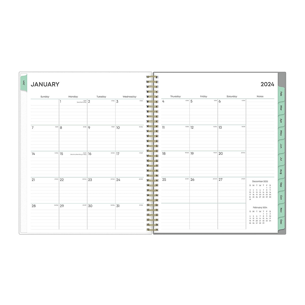 2024 Blue Sky™ Sophie Frosted Weekly/Monthly Planning Calendar, 8-1/2" x 11", Multicolor, January to December 2024, 1400