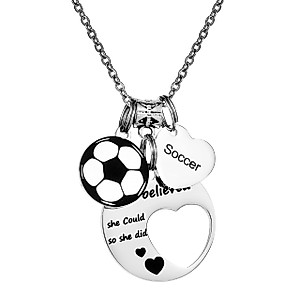 FYXYZ Soccer Necklace Soccer gifts for Women Sports Fan Jewelry Gift for Soccer Player