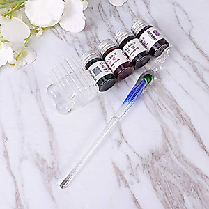 Holibanna Stocking Stuffers Christmas Gifts Christmas Gifts Stocking Stuffer Gifts Crystal Glass Dip Pen with Ink Sign Pen Calligraphy Pens Set Gift Boxed Gifts 1 Set Yule Gifts